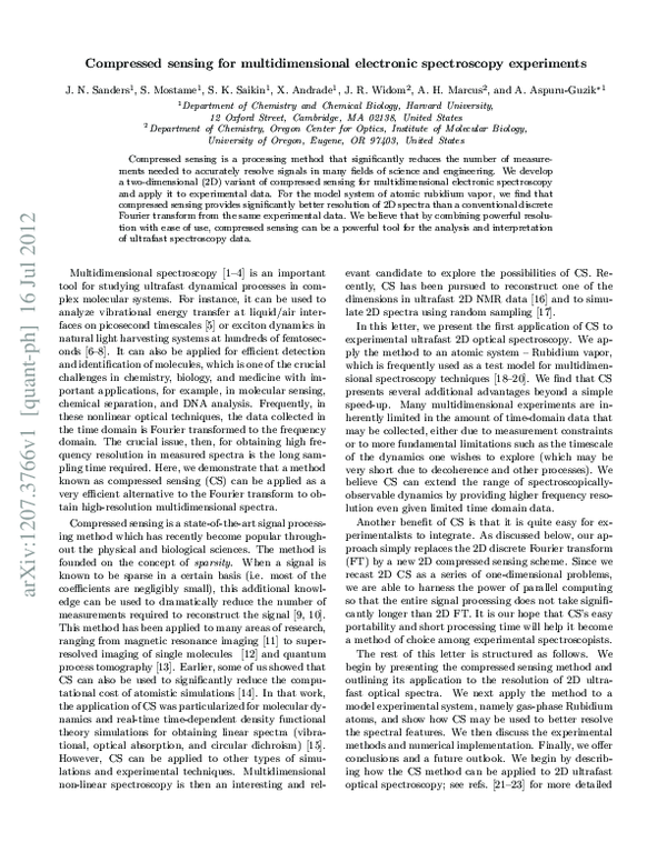 Compressed sensing for multidimensional electronic spectroscopy experiments