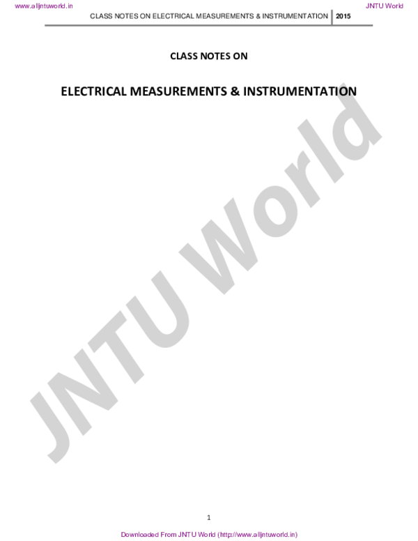 (PDF) Electrical Measurments Notes