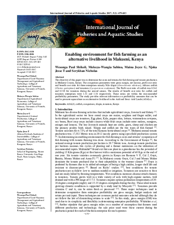 (PDF) International Journal of Fisheries and Aquatic Studies 2017; 5(2 ...