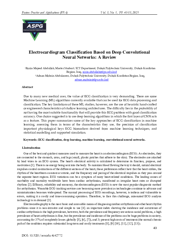 Pdf Electrocardiogram Classification Based On Deep Convolutional