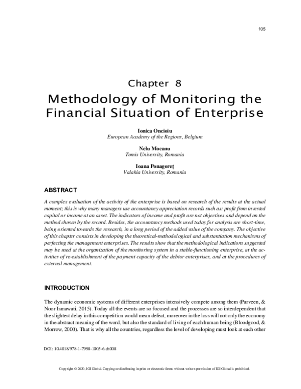 (PDF) Optimizing Financial Monitoring Methodologies for Enterprises