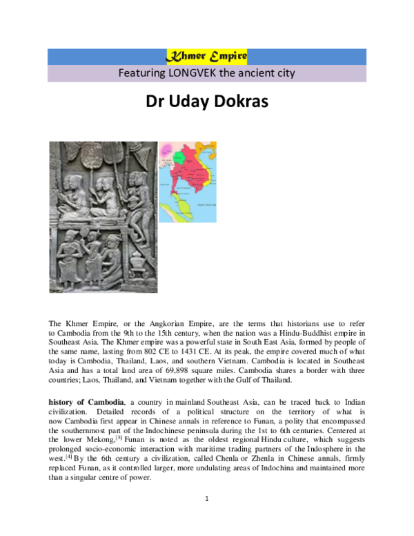 (PDF) The Khmer Empire- featuring LONGVEK the ancient CITY