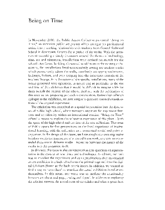 (PDF) Being on TIme