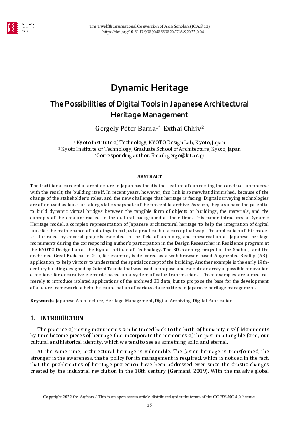 (PDF) Dynamic Heritage: The Possibilities of Digital Tools in Japanese ...