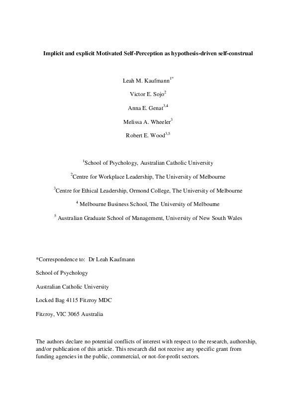 (PDF) Implicit and explicit Motivated Self-Perception as hypothesis ...