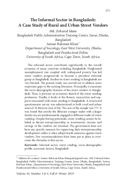 (PDF) The Informal Sector in Bangladesh: A Case Study of Rural and ...