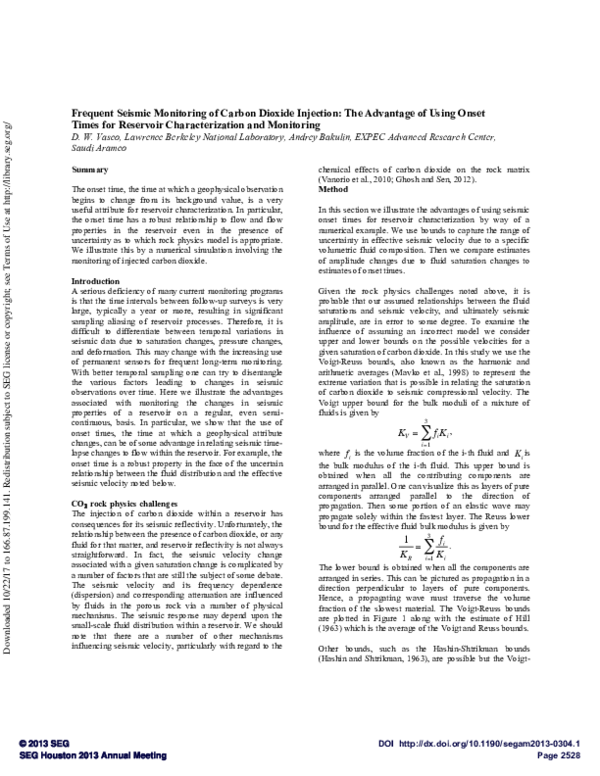 Pdf Frequent Seismic Monitoring Of Carbon Dioxide Injection The