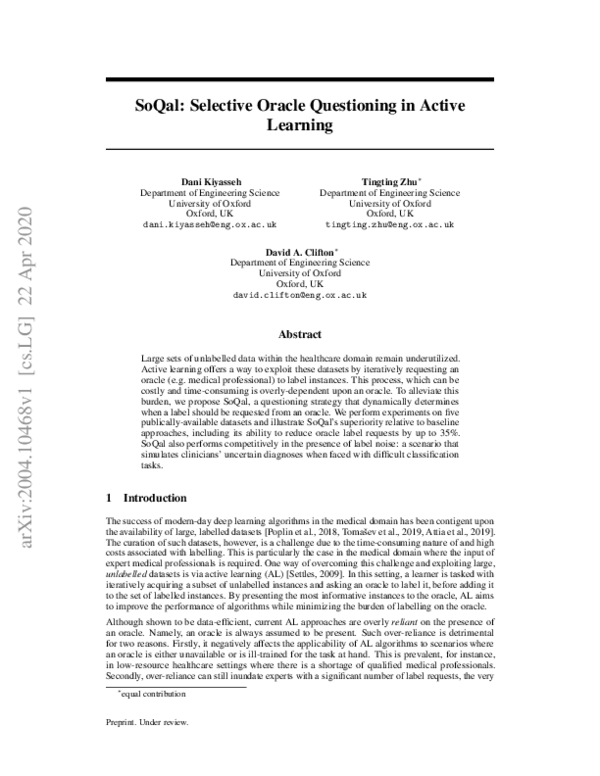 (PDF) SoQal: Selective Oracle Questioning in Active Learning