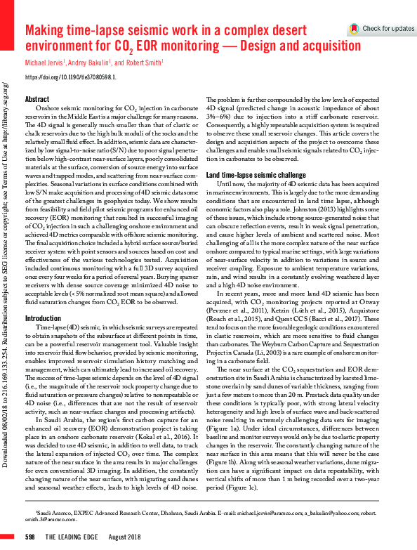 (PDF) Making time-lapse seismic work in a complex desert environment ...