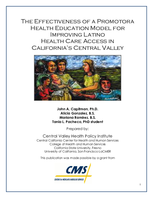 (PDF) The Effectiveness of a Promotora Health Education Model for ...