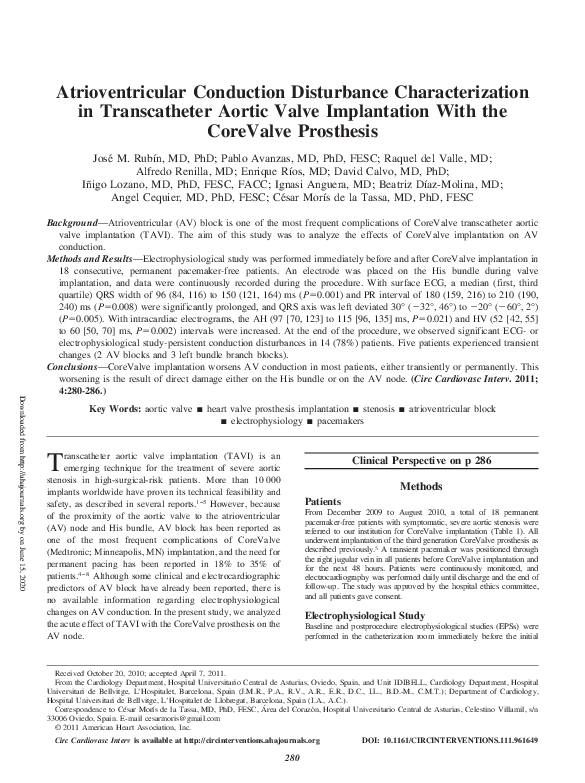 (PDF) Atrioventricular Conduction Disturbance Characterization in ...