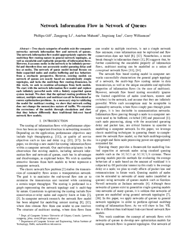 (PDF) Combining Network Flow and Queue Models