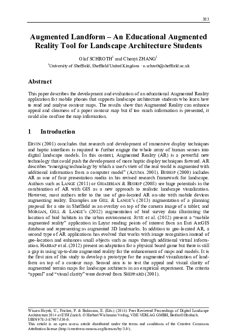 (PDF) Augmented Landform – An Educational Augmented Reality Tool for Landscape Architecture Students