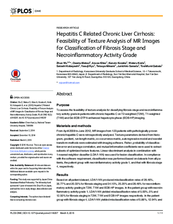 (PDF) Hepatitis C Related Chronic Liver Cirrhosis: Feasibility of ...