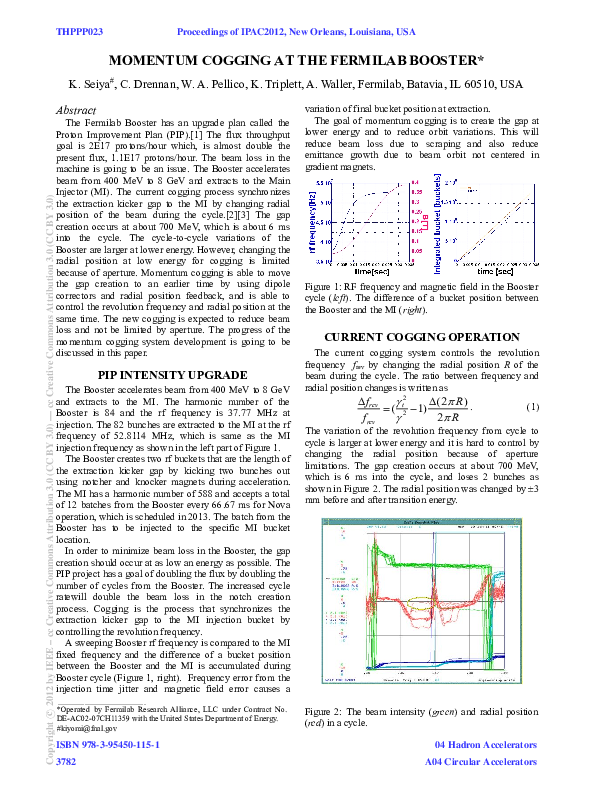 (PDF) Momentum Cogging at the Fermilab Booster