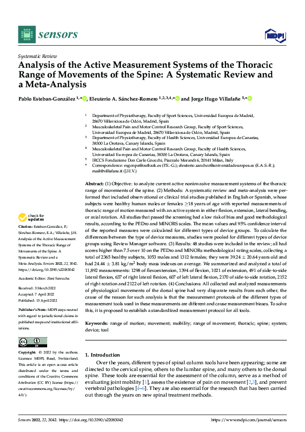 (PDF) Analysis of the Active Measurement Systems of the Thoracic Range ...