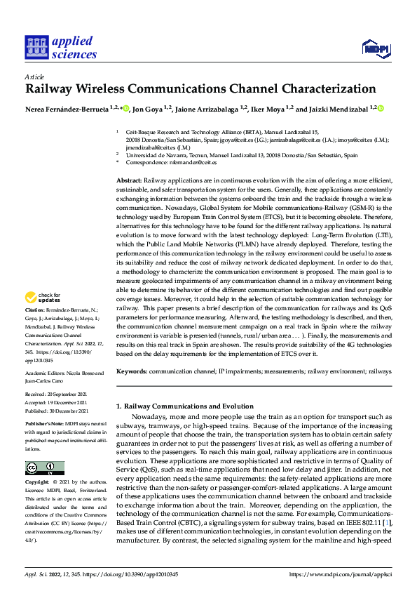 (PDF) Railway Wireless Communications Channel Characterization