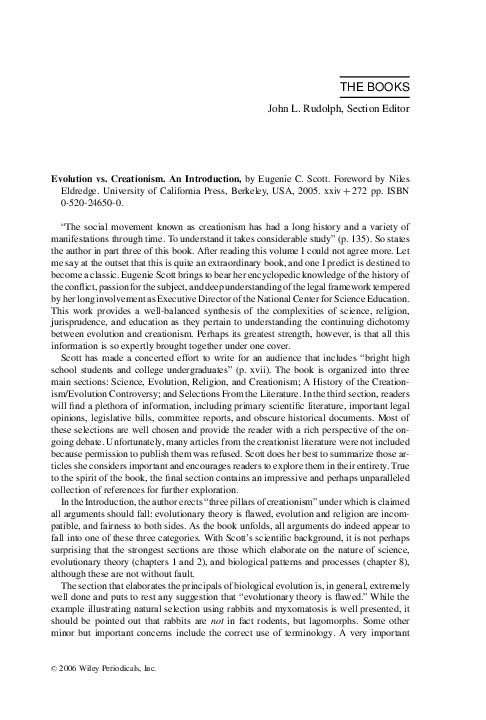 (PDF) Evolution vs. Creationism. An introduction