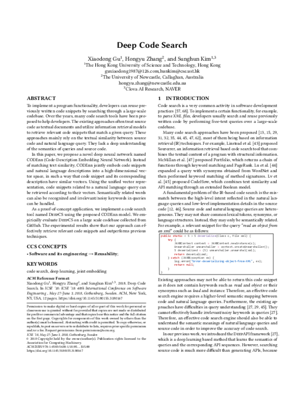 (PDF) Deep code search