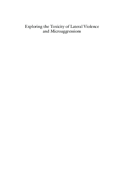 (PDF) Exploring the Toxicity of Lateral Violence and Microaggressions