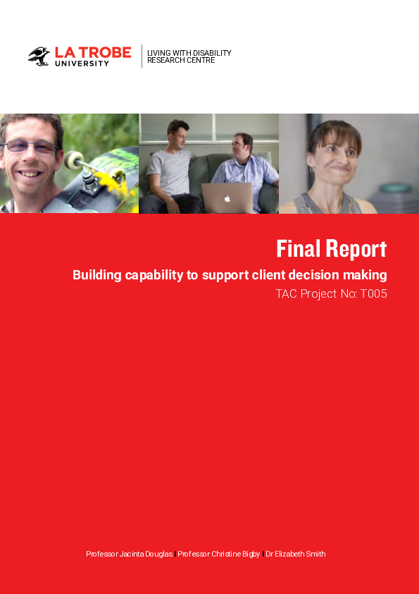 (PDF) Final Report: Building Capability to support Client Decision Making