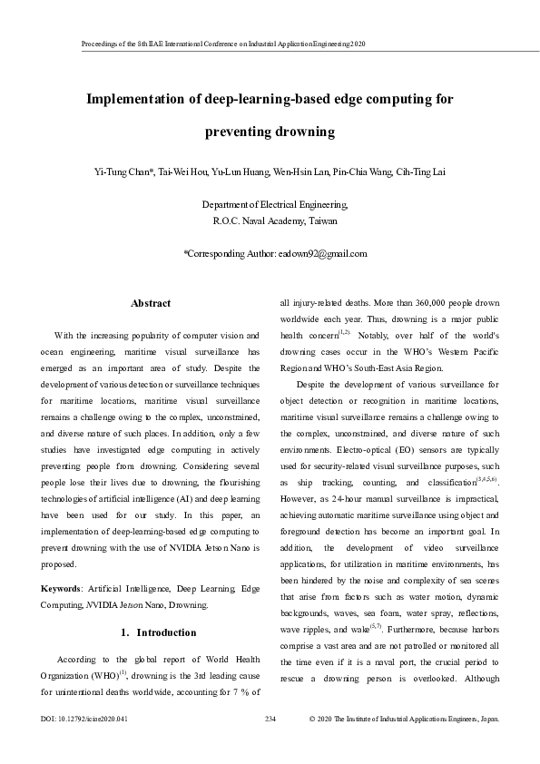 Pdf Implementation Of Deep Learning Based Edge Computing For