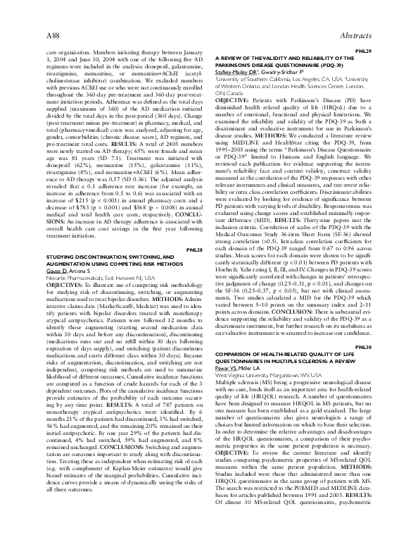 (PDF) PNL29 a Review of the Validity and Reliability of the Parkinson's ...