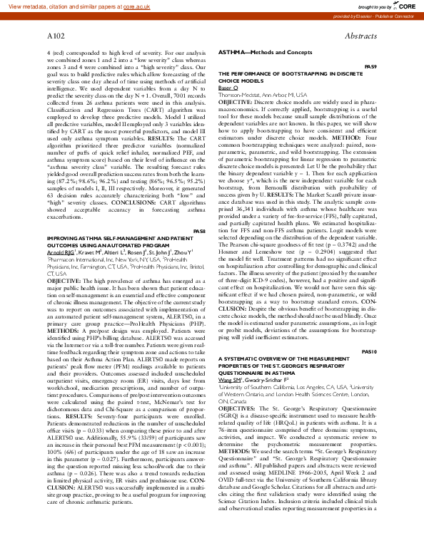 (PDF) PAS10 a Systematic Overview of the Measurement Properties of the ...