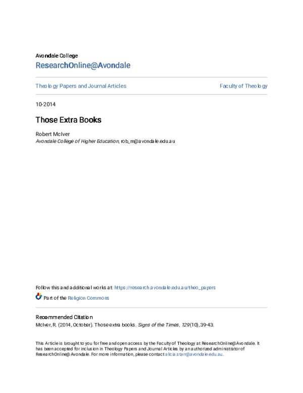 (PDF) Those Extra Books | Robert McIver - Academia.edu