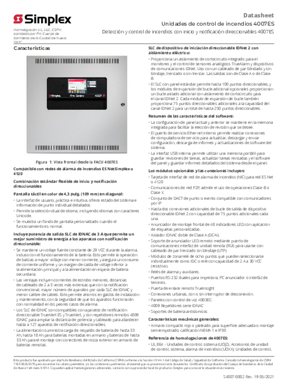 (PDF) Panel Simplex S4007-