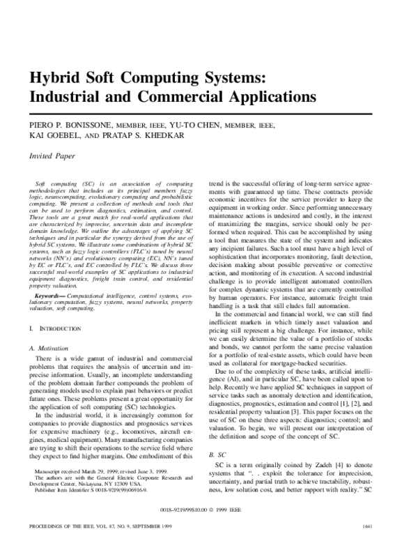 (PDF) Hybrid soft computing systems: industrial and commercial applications