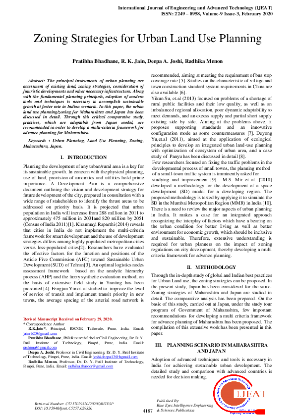 (PDF) Zoning Strategies for Urban Land Use Planning