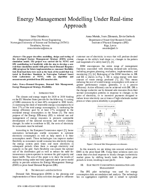 (PDF) Energy Management Modelling Under Real-time Approach