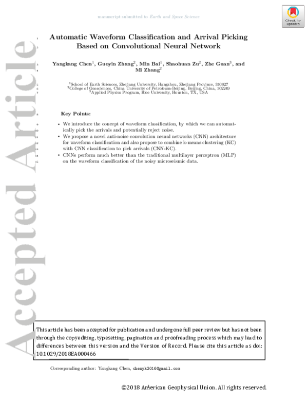 (PDF) Automatic Waveform Classification and Arrival Picking Based on ... (PDF) Automatic Waveform Classification and Arrival Picking Based on ...