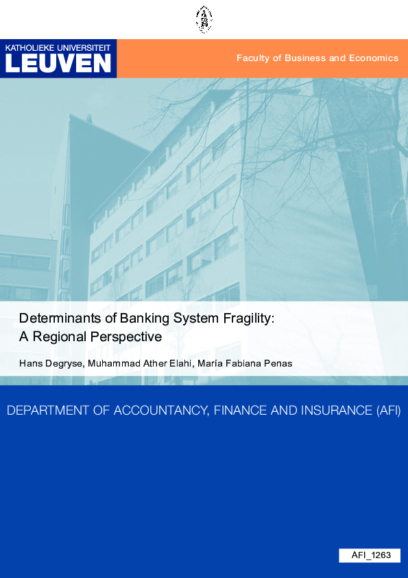 (PDF) Determinants of Banking System Fragility: A Regional Perspective
