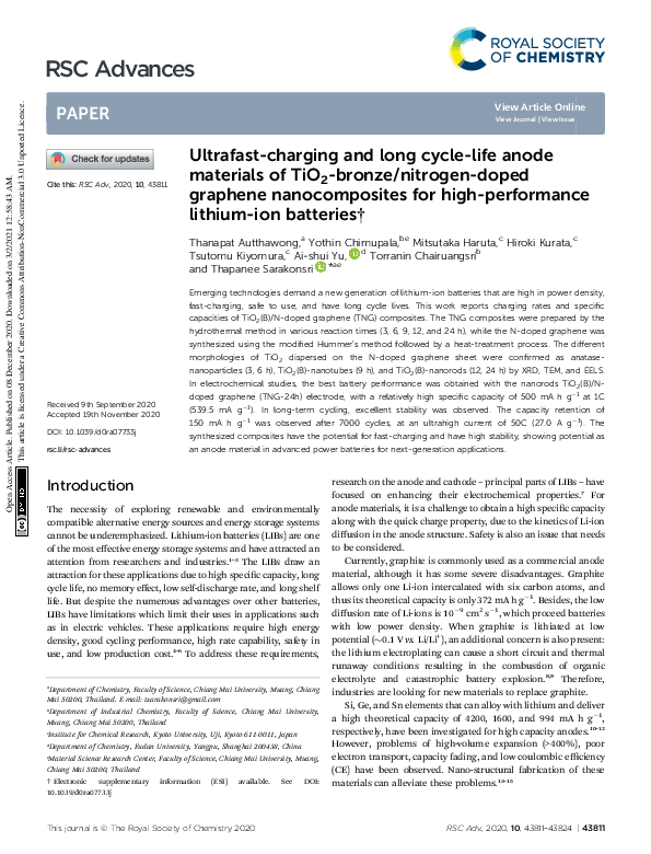 (PDF) Ultrafast-charging and long cycle-life anode materials of TiO2-bronze/nitrogen-doped ...