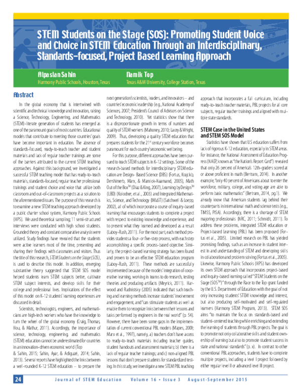 (PDF) STEM Students on the Stage (SOS): Promoting Student Voice and ...