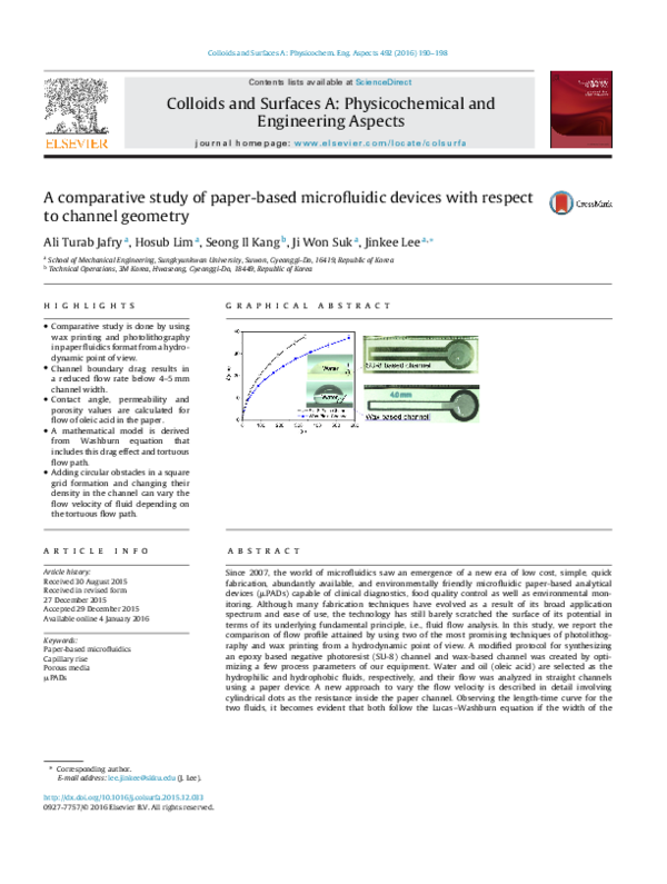 (PDF) A comparative study of paper-based microfluidic devices with respect to channel geometry