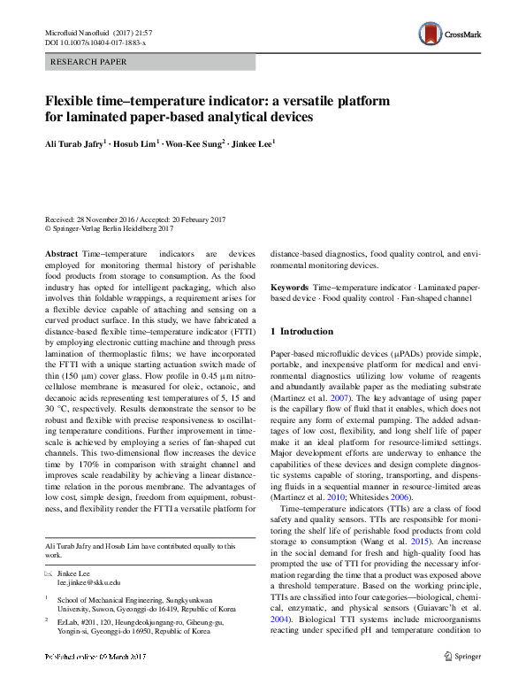 (PDF) Flexible time–temperature indicator: a versatile platform for ...
