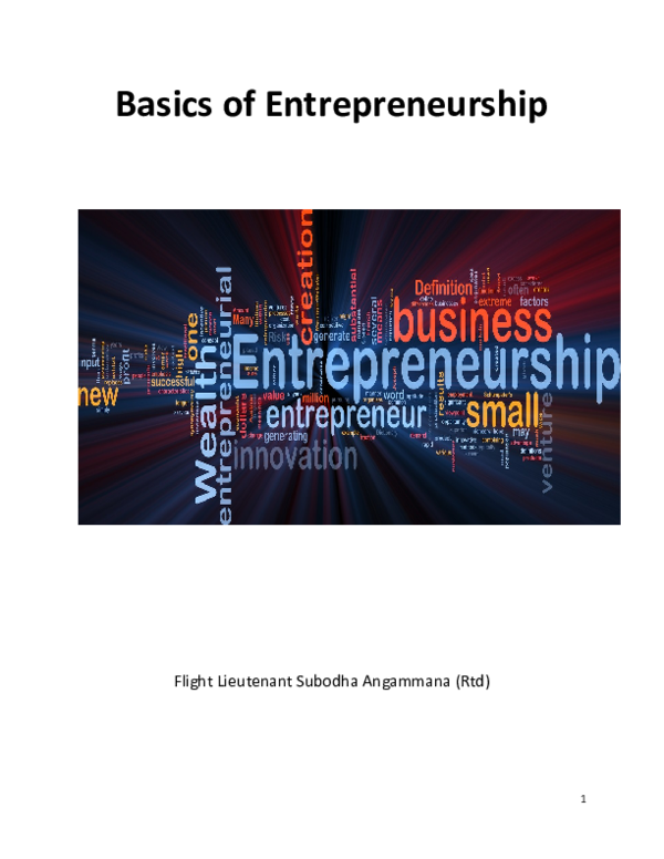 (DOC) Basics of Entrepreneurship