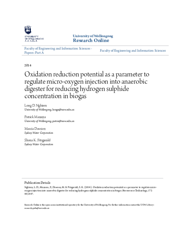 (PDF) Oxidation reduction potential as a parameter to regulate micro ...