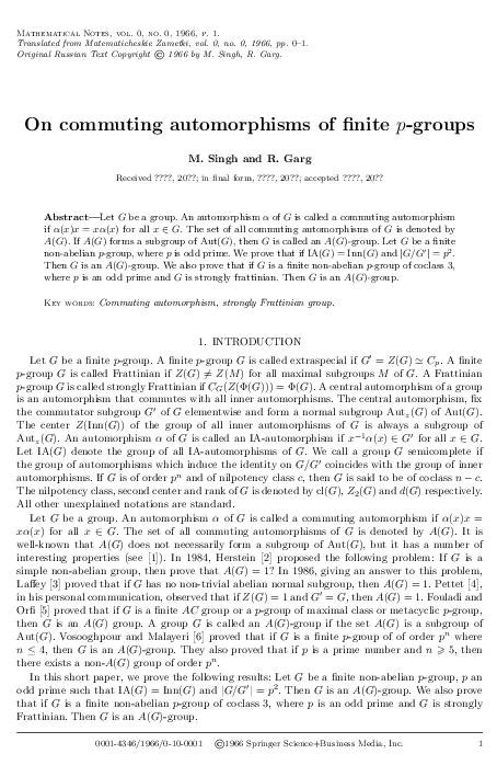 (PDF) On commuting automorphisms of finite p-groups