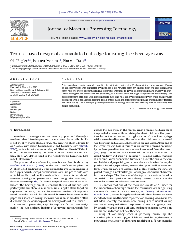 (PDF) Texture-based design of a convoluted cut-edge for earing-free ...