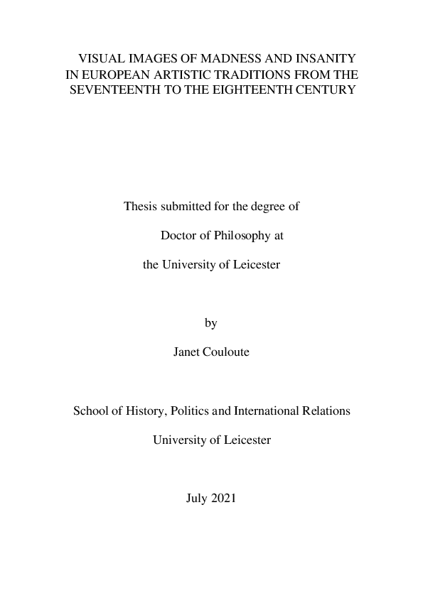 (PDF) Visual Images Of Madness And Insanity In European Artistic ...