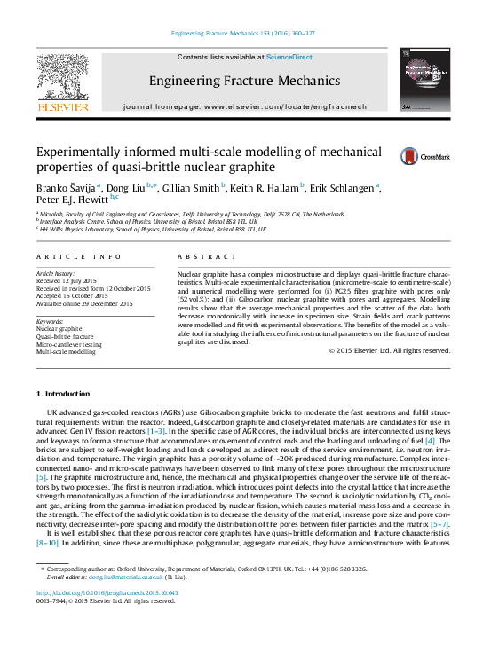 (PDF) Experimentally informed multi-scale modelling of mechanical ...