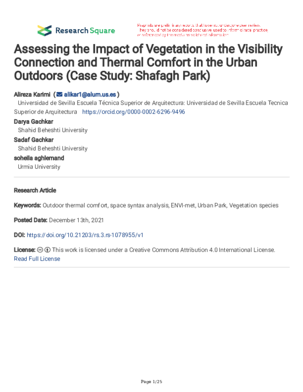 (PDF) Assessing the Impact of Vegetation in the Visibility Connection ...