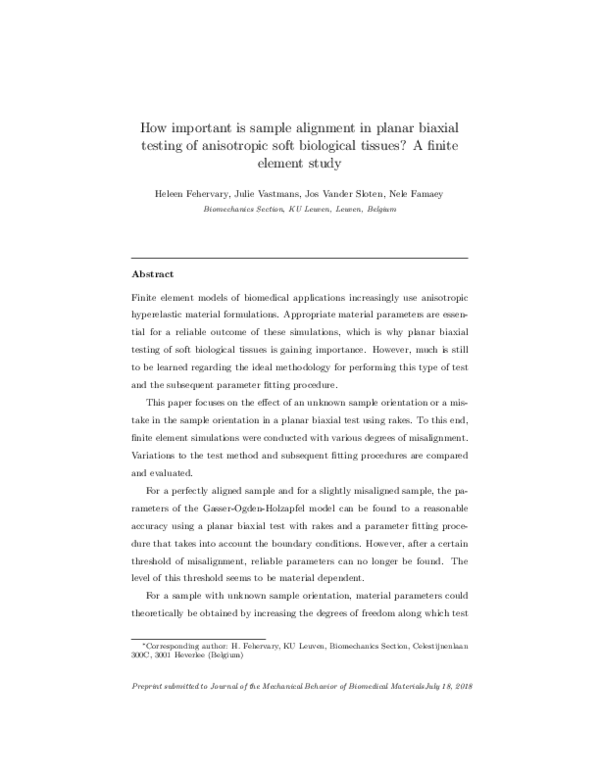 (PDF) How important is sample alignment in planar biaxial testing of ...