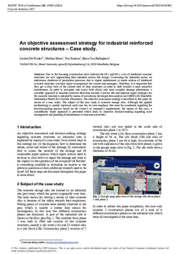(PDF) An objective assessment strategy for industrial reinforced concrete structures – Case study