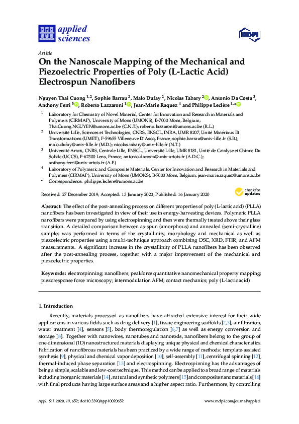 (PDF) On the Nanoscale Mapping of the Mechanical and Piezoelectric Properties of Poly (L-Lactic ...