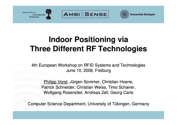 (PDF) Indoor positioning via three different rf technologies